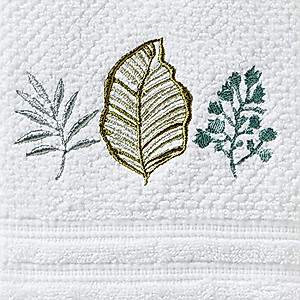 SKL Home Sprouted Palm Hand Towel Set, White