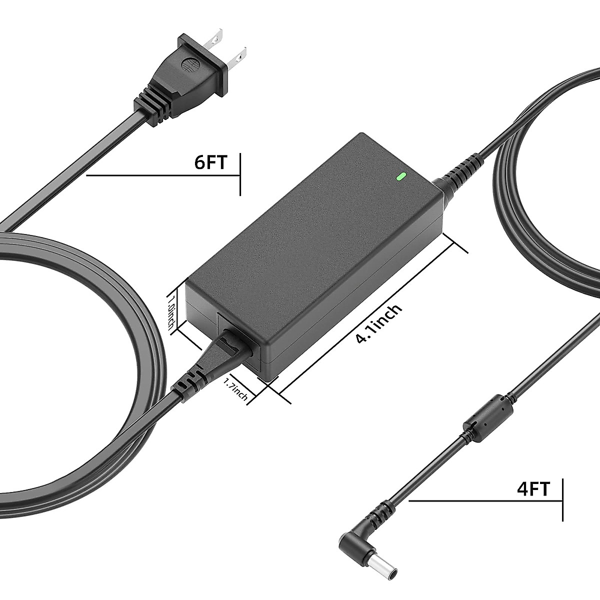 Powseed Replacement Power Cord Adapter 19V AC Adapter for LG 19" 20" 22" 23" 24" 27" 29" 32" 34" LCD LED Monitor Widescreen HDTV Flatron IPS236V IPS236-PN E2750VR-SN 27MP38VQ Power Supply Adapter