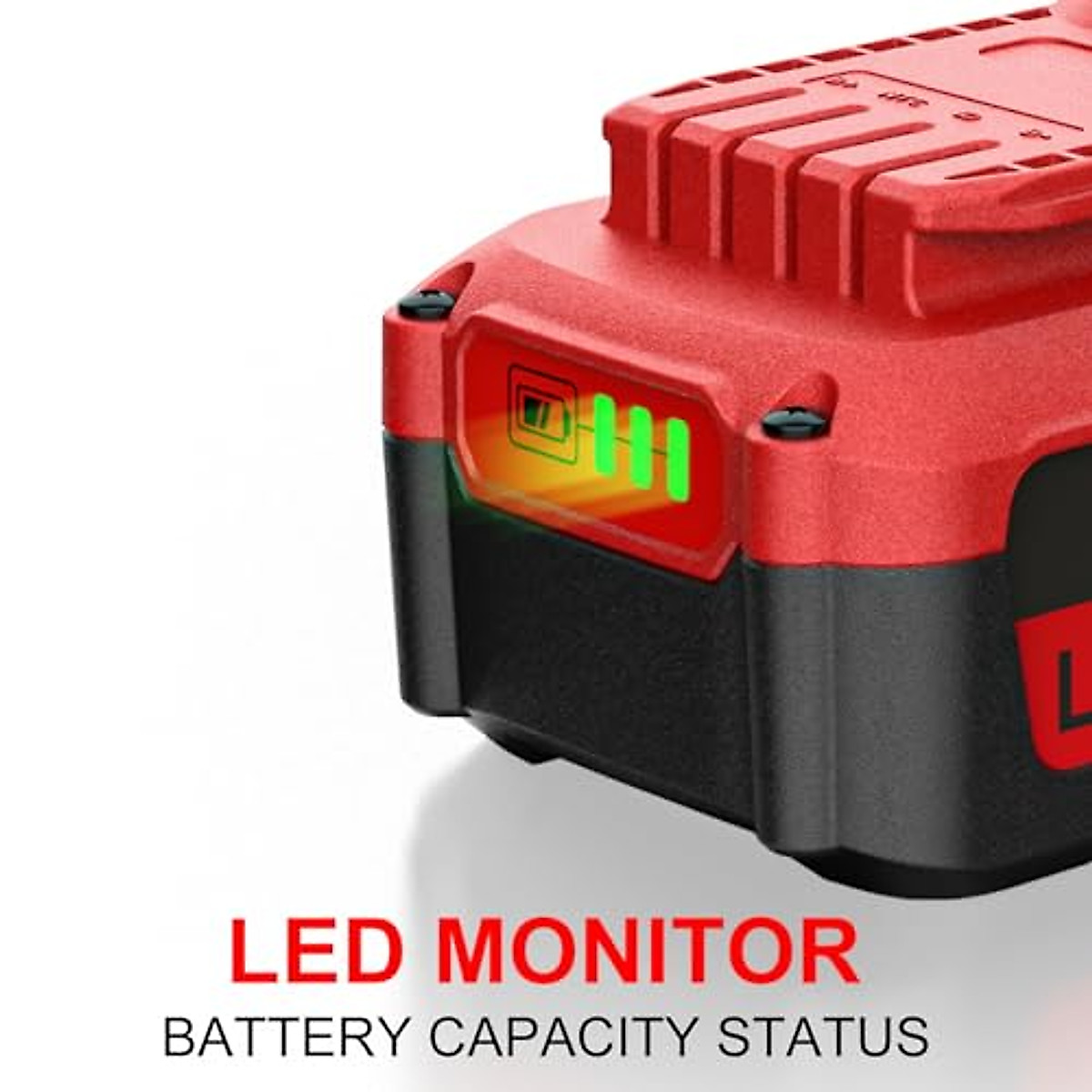 Bakipante 2Pack 20V 6.0Ah Lithium Battery Replacement for Craftsman CMCB202 CMCB204 CMCB0206 and CMCB104 Charger Replacement for Craftsman Compatible with V20 Tools