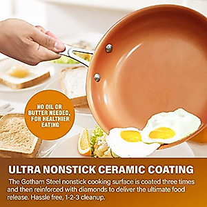 Gotham Steel Pots and Pans Set, 20 Pc Non Stick Cookware Set, Long Lasting Nonstick Kitchen Set with Pan Set, Pot Set, Baking Set, Stay Cool Handles, Dishwasher Safe, 100% Toxin Free-Copper, Graphite