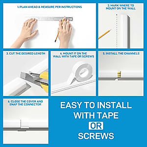 Delamu Cord Hider, 94.5in Cord Covers for Wires on Wall, Large Cable Hider Wire Covers for Cords, Wire Hiders for TV on Wall, Easy Set up Cable Cover Cable Management Kit, 6X W1.18 H0.67in, White