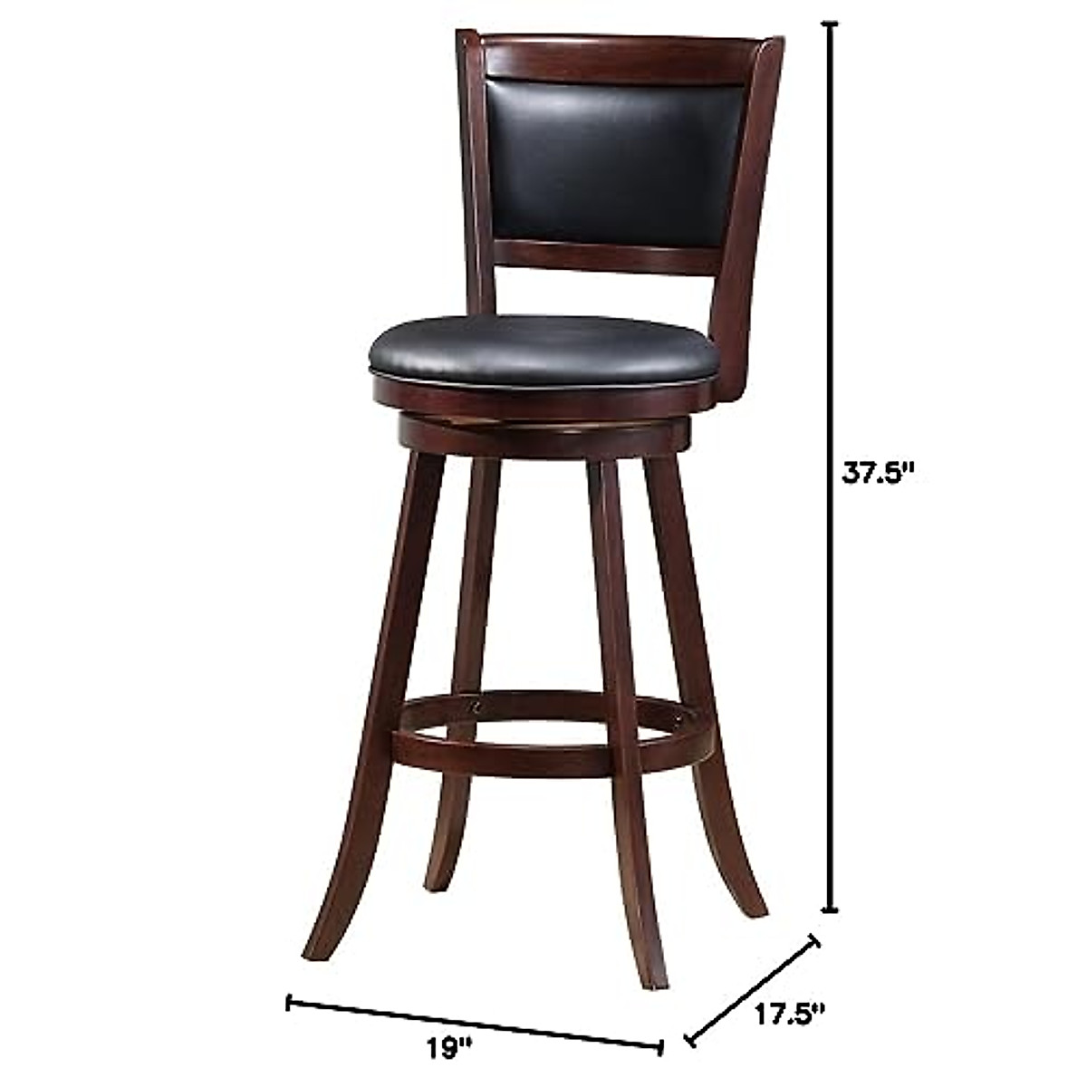 Milton Greens Stars Grant Counter Height Swivel Barstool, 24-Inch, Dark Brown
