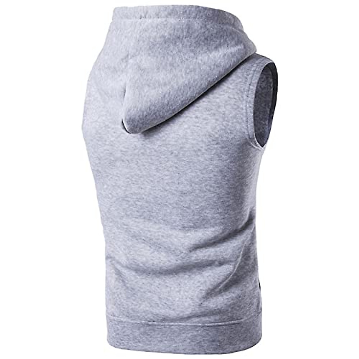 Maiyifu-GJ Men Zip Up Hoodie Tank Tops Slim Fit Sleeveless Workout Hooded Vests Casual Lightweight Bodybuilding Gym Hoodies (Light Grey,Medium)