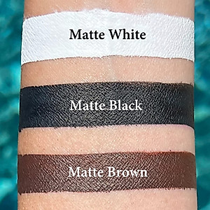 Cake Eyeliner with Applicator Brush - Water Activated Dry Pressed Eyeliner - Long-Lasting, Vibrant Color, Smudge Resistant - Vegan Cruelty Free Paraben Free (Matte Black)