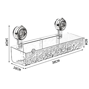 JENPECH Suction Cup Shower Caddy, Clear Wall Caddy Bathroom Shower Organizers and Storage, Corner Shower Caddy No Drilling for Kitchen Bathroom Hotel Wall Organizers Clear 1