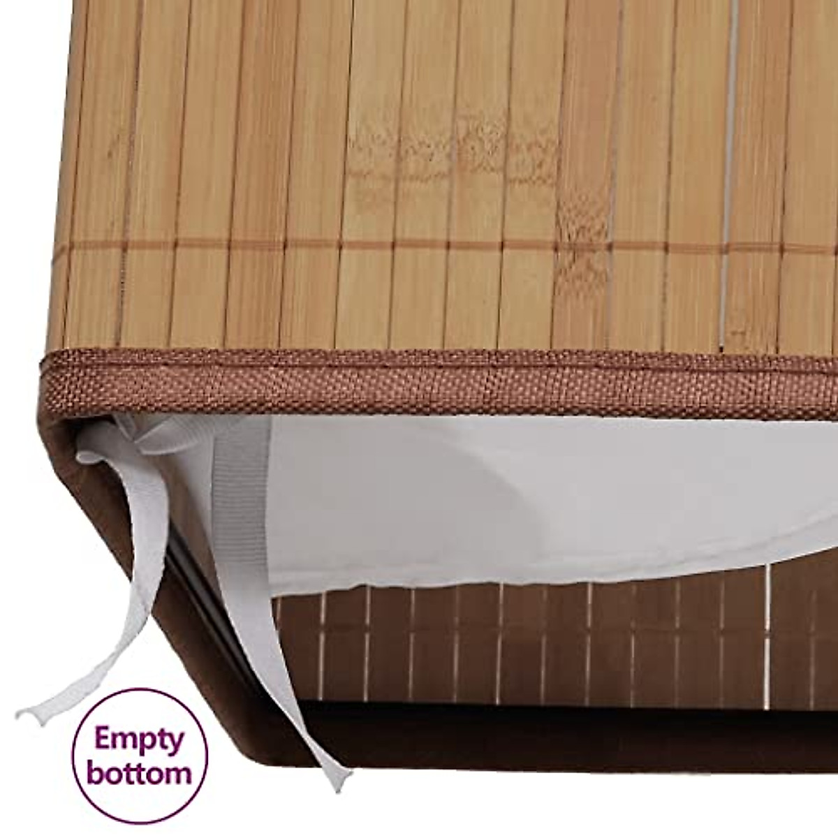 FAMIROSA Rectangular Bamboo Laundry Bin with Lid and a Removable Fabric Liner, Washing Clothes Basket Storage Bin with Handle, Suitable for Bedroom, Bathroom, Laundry, 15.7"x11.8"x23.6" Natural