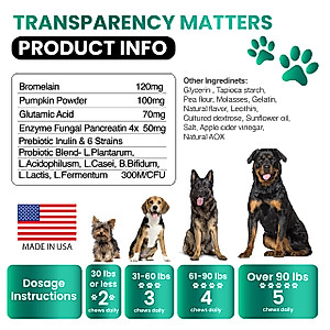 No Poo Chews for Dogs - 170 Chews - Coprophagia Stool Eating Deterrent for Dogs - Prevent Dog from Eating Poop - Stop Eating Poop for Dogs Supplement - Probiotics & Digestive Enzymes