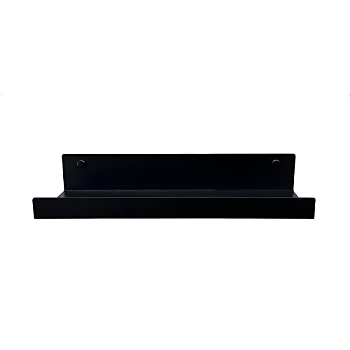Mitus Floating Shelf Wall Mounted - Modern Industrial Metal Channel Ledge Black, 12 inch