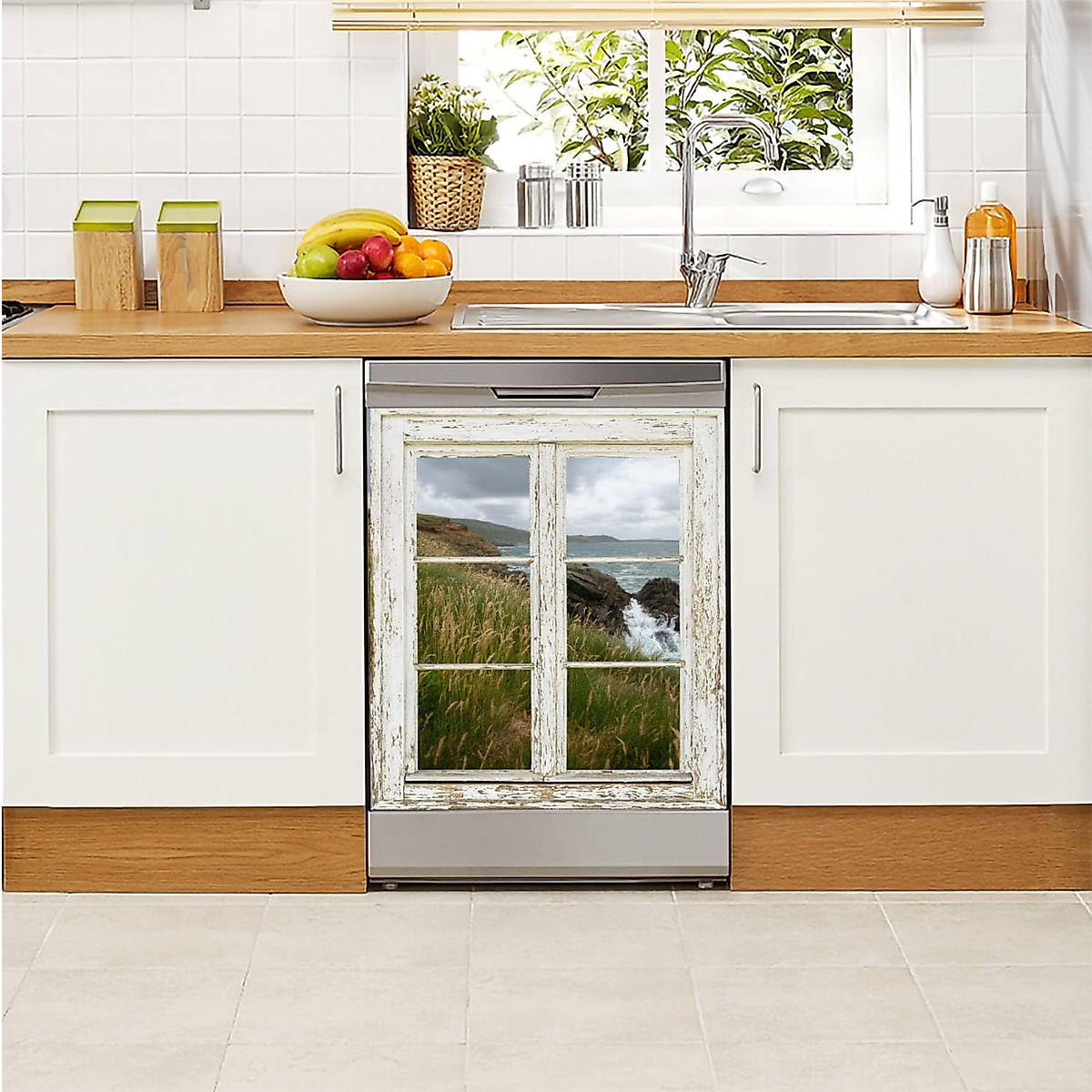 Dishwasher Magnet Cover Blue Green Waves Crashing Against Cliffs Near Clifden Ireland Magnetic Refrigerator Stickers Decorative Appliance Cover Fridge Panels Metal Door Garage 23x26in