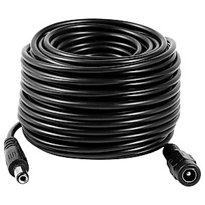Vanxse Dc 12v CCTV Power Extension Cable 2.1x5.5mm for CCTV Security Camera WiFi IP Surveillance Camera NVR Dvr LED Strip Router Christmas Light (20Meters-65FT)