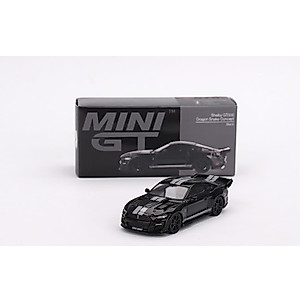 True Scale Miniatures Model Car Compatible with Shelby GT500 Dragon Snake Concept Black 1/64 Diecast Model Car MGT00575