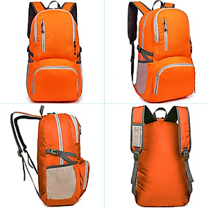 Packable Lightweight Hiking Backpack,Oliomp-35L Waterproof Foldable Travel Backpack Suitable for men and women camping outdoor hiking and cycling.(Orange)