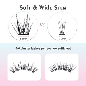 Brown Lash Clusters 222 Pcs D Curl Individual Cluster Lashes 10-16mm Mixed DIY Lash Extensions Soft Volume Brown Eyelash Clusters Self-application DIY Lashes at Home - Rose 6