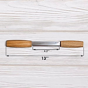 BeaverCraft DK2s Draw Knife with Leather Sheath Woodworking Tool 4.3" Drawknife Wood Carving Tools Wood Draw Knife Woodworking Whittling Tools