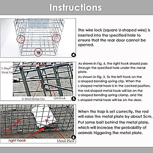 Jahy2Tech Live Animal Trap Cage 24"X8"X 7.5" Cat Trap Cage Foldable Steel Humane Catch and Release for Rabbit, Groundhog, Squirrel, Raccoon, Mole, Gopher, Cat