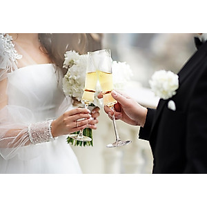 Parihy Wedding Champagne Flutes set of 2, Crystal Champagne Flutes for Mr and Mrs, Bridal Shower Housewarming Gifts, Wedding Gifts Engagement Gifts Bride and Groom