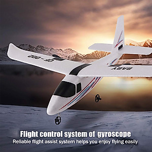GoolRC QF002 RC Airplane, 2.4Ghz 2 Channel RC Plane Ready to Fly, Durable EPP Foam DIY Remote Control Airplane Toy Built-in Gyro, Easy to Fly RC Aircraft for Beginners Kids and Adults