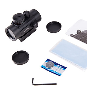 Pinty Tactical 1x40mm Reflex Red Green Dot Sight Riflescope, 4 MOA Rifle Optic Sight, Fits 20mm Picatinny Weaver Rail