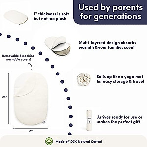 Topponcino Baby Support Pillow (Natural) | The Topponcino Company | Authentic Montessori Newborn Lounger, Infant Holding Pillow & Tummy Time Mat | Montessori Baby Essential | 100% Natural Cotton