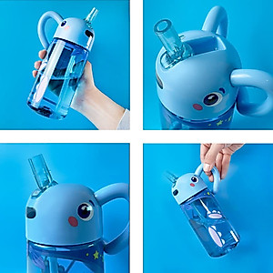 Move2Play - Kids Elephant Water Bottle with Straw - BPA Free - 16 Ounces - Toddler Water Bottle Gift for 2 3 4 Year Old Boys And Girls