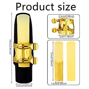31 Pieces Alto Saxophone Mouthpiece Kit Includes Saxophone Mouthpiece with Metal Ligature,Saxophone 2.5 Reeds Cushions and Plastic Cap