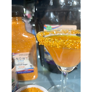 Snowy River Orange Cocktail Rimmer - Kosher Certified Natural Orange Colored Cocktail Sugar (4oz)