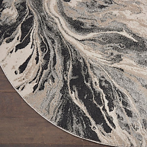 Inspire Me! Home Décor Elegance Multicolor 7'10" x Round Area -rug, Modern, Abstract, Bed Room, Living Room, Dining Room, Kitchen, Easy -cleaning, Non Shedding, (8' Round)