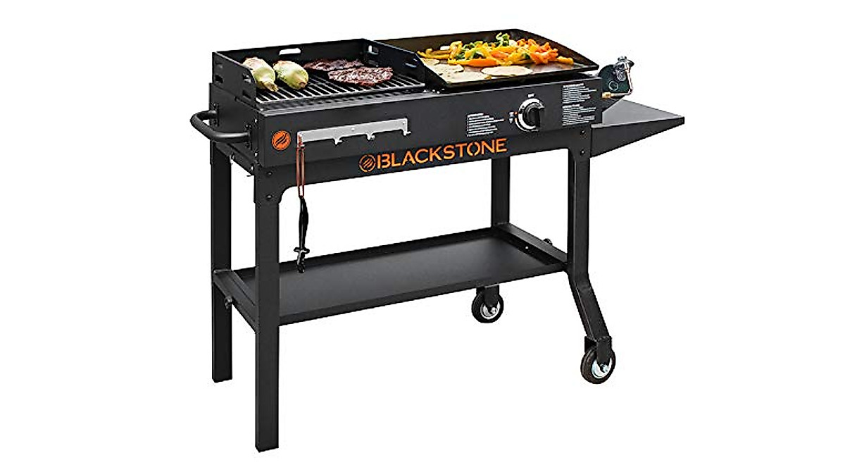 Blackstone 1819 Griddle & Charcoal Combo - Portable Outdoor Grill