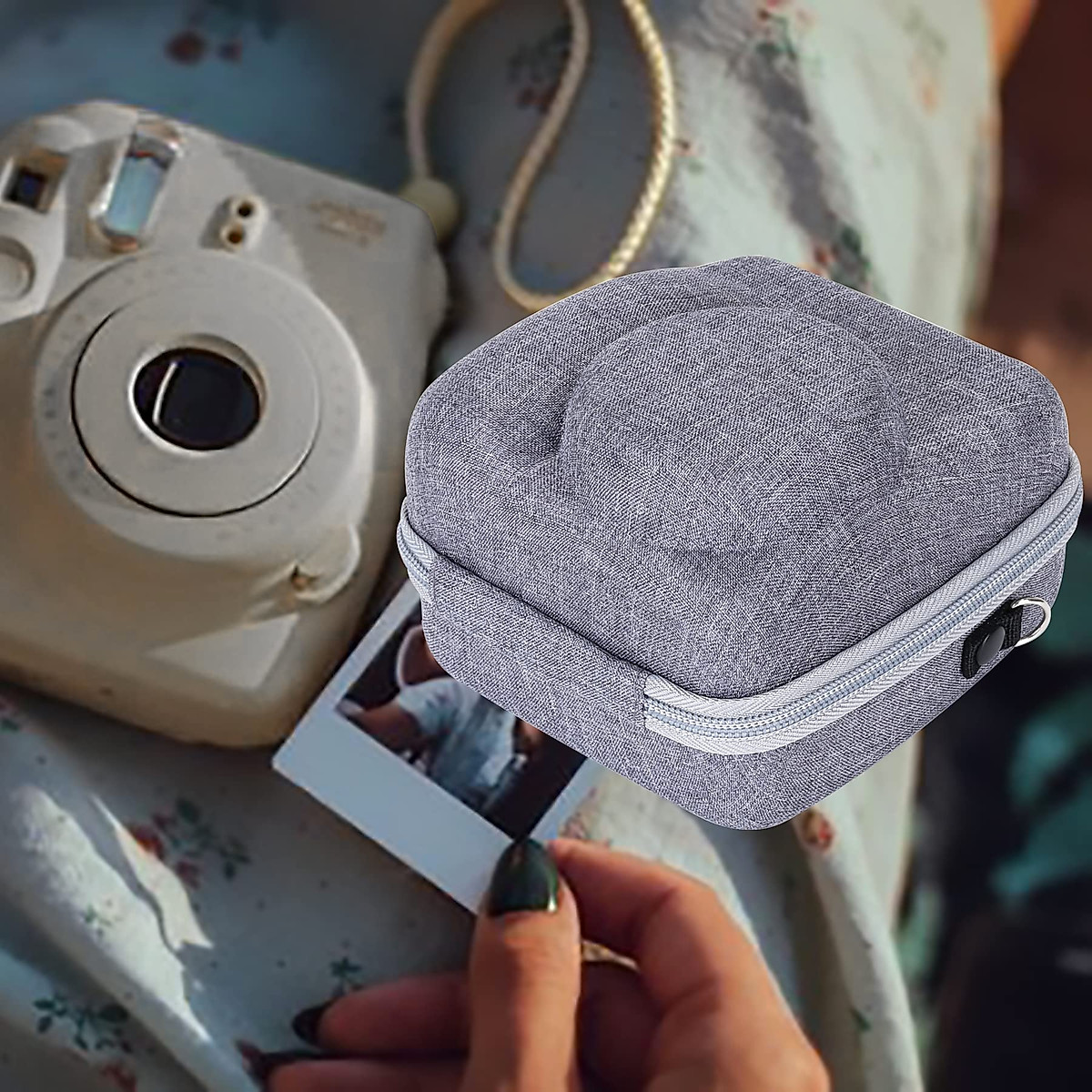 Aenllosi Hard Carrying Case Replacement for Fujifilm Instax Mini 12/11 Instant Camera,Protective Case Compatible with Instax Camera Mini 12/11(Clay White)