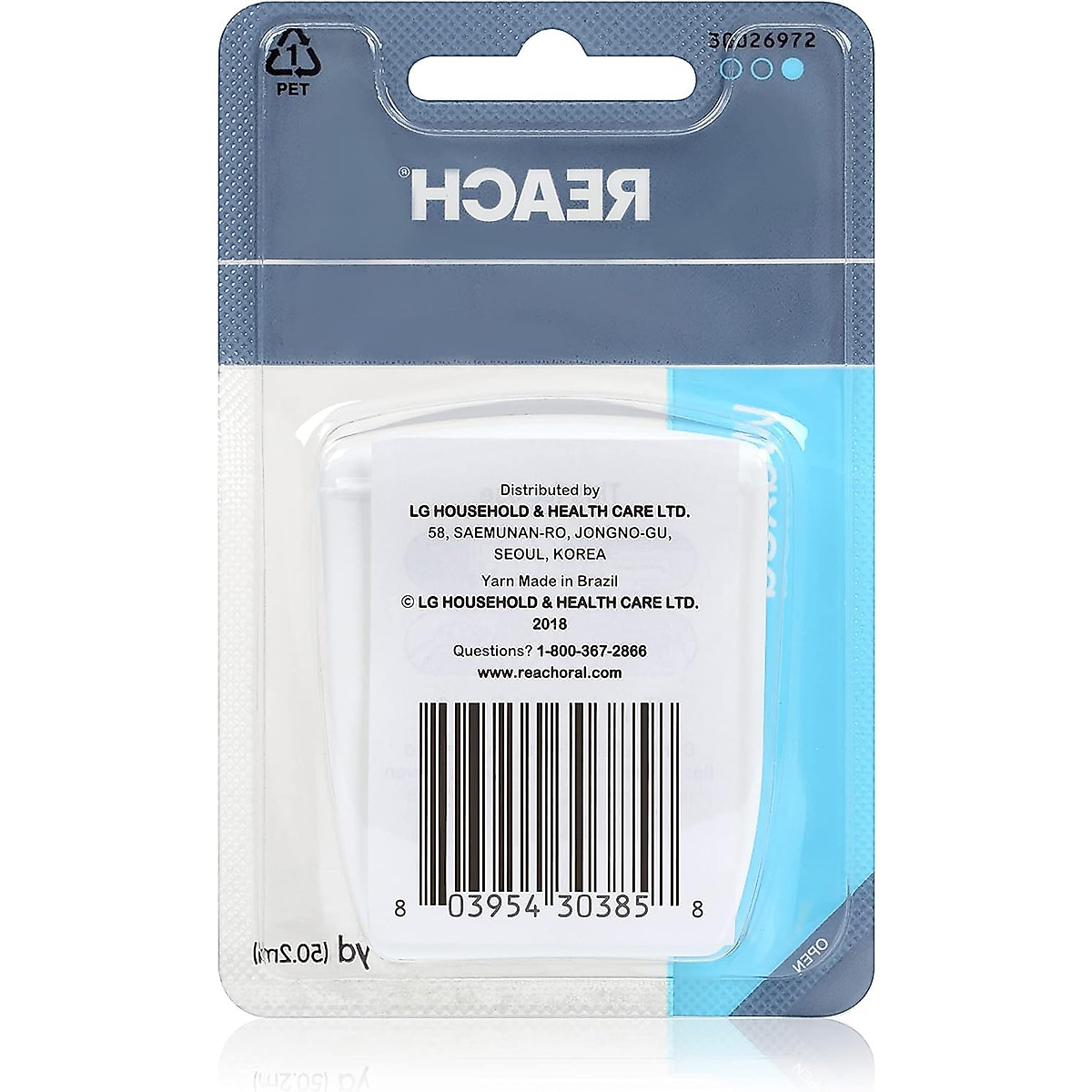 Reach Waxed Floss Unflavored - 55 yds, Pack of 6