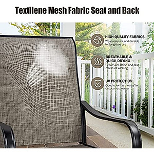 MEOOEM Outdoor Swivel Chairs Set of 6 Bistro Patio Dining Chairs High Back Armchairs for Garden Backyard, Supports 250 lbs