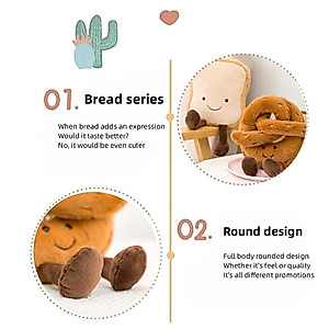 XIZHI Toast Bread Plush Toy Cute Croissant Plush Stuffed Funny Food Plushies Pillow Toy fors Gifts for Kids Birthday (Pretzel)