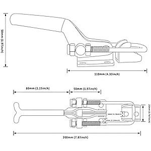 2000lbs Toggle Clamp 431,Heavy Duty Toggle Latch Clamp for Tire Carrier Latch,Quick Release Latch,Cam Lever Clamp.Adjustable Latch for Lid Latch,Cam Clamp Latch,Pull Latch & Draw Latch Hardware-XGDDEG