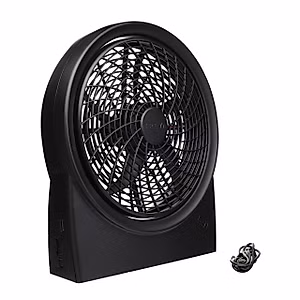 Treva 10 Inch Portable Rechargeable Fan & Battery Powered, 3 Speed Adjustable Personal Fan, Indoor Cooling, Camping, Hurricane Readiness
