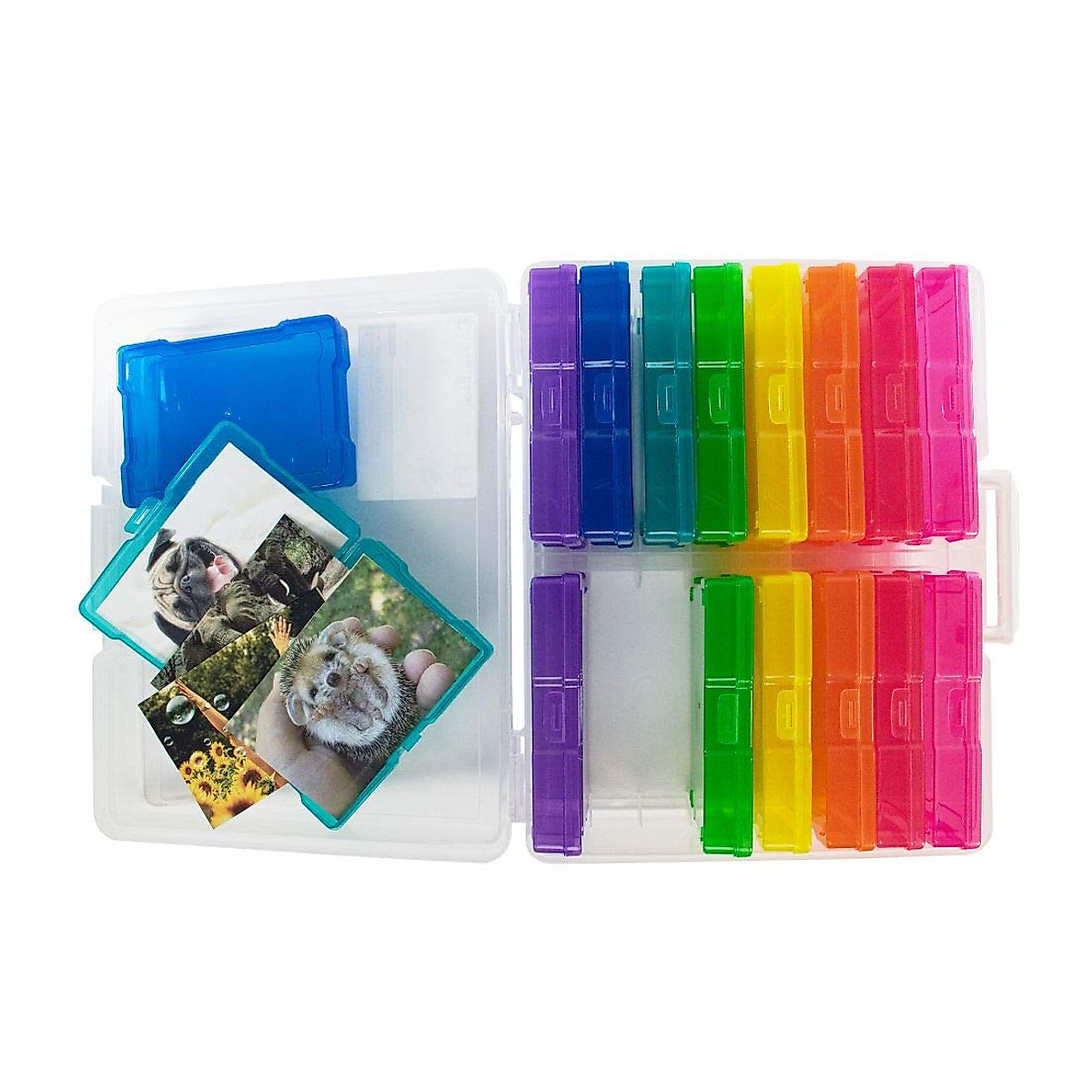 Photo and Craft Keeper – Organize Photos, Jewelry, and Scrap Paper – Holds Up to 1600 Photos (Rainbow)
