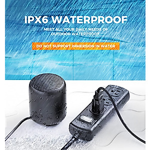 Outdoor Power Strip Weatherproof, 16AWG/6 FT Waterproof Extension Cord, IPX6 Small Surge Protector with 3 Wide Spaced Outlets, 1875W Overload Protection, Outlet Extender for Kitchen Bathroom Patio