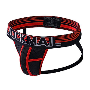 JOCKMAIL 4PCS/Pack Mens Jock Straps Underwear Mens Briefs Pack Mesh Men's Jock Strap Pack (M, Red+blue+green+yellow)