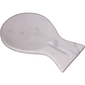 KC KULLICRAFT Spoon Rest Handmade Marble Big White Spatula Ladle Fork Utensil Rest - Spoon Rests Keeper Kitchen Organizer - Chef Cooking Helper Tool Countertop Spoon Holder