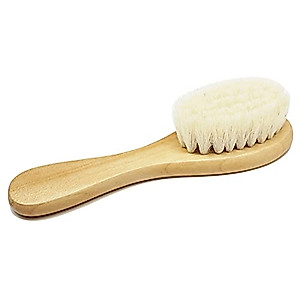Molylove Wooden Baby Hair Brush for Newborns & Toddlers, Super Soft Goat Bristles Hair Brush, Toddler Hair Brush,Ideal for Cradle Cap, Perfect Baby Registry Gift