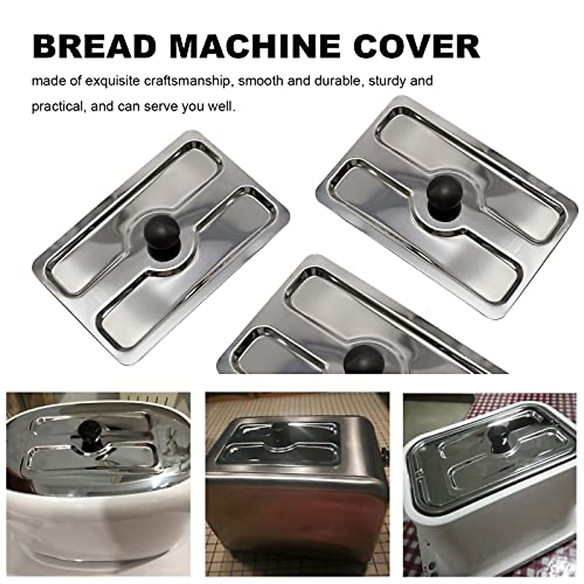 UOIENRT Toaster Dust Cover, Stainless Toaster Appliance Top Cover, Steel Electric Bread Maker Upper Cover for Bread Machine