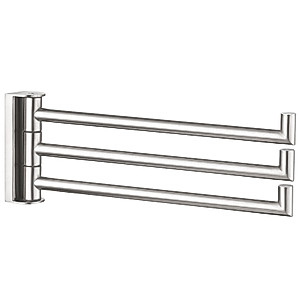 APLusee Brushed Nickel Swivel Towel Rack, 304 Stainless Steel Foldable Towel Bar with Three Swing Arm, Wall Mounted
