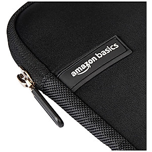 Amazon Basics 15.6-Inch Laptop Sleeve, Protective Case with Zipper - Black
