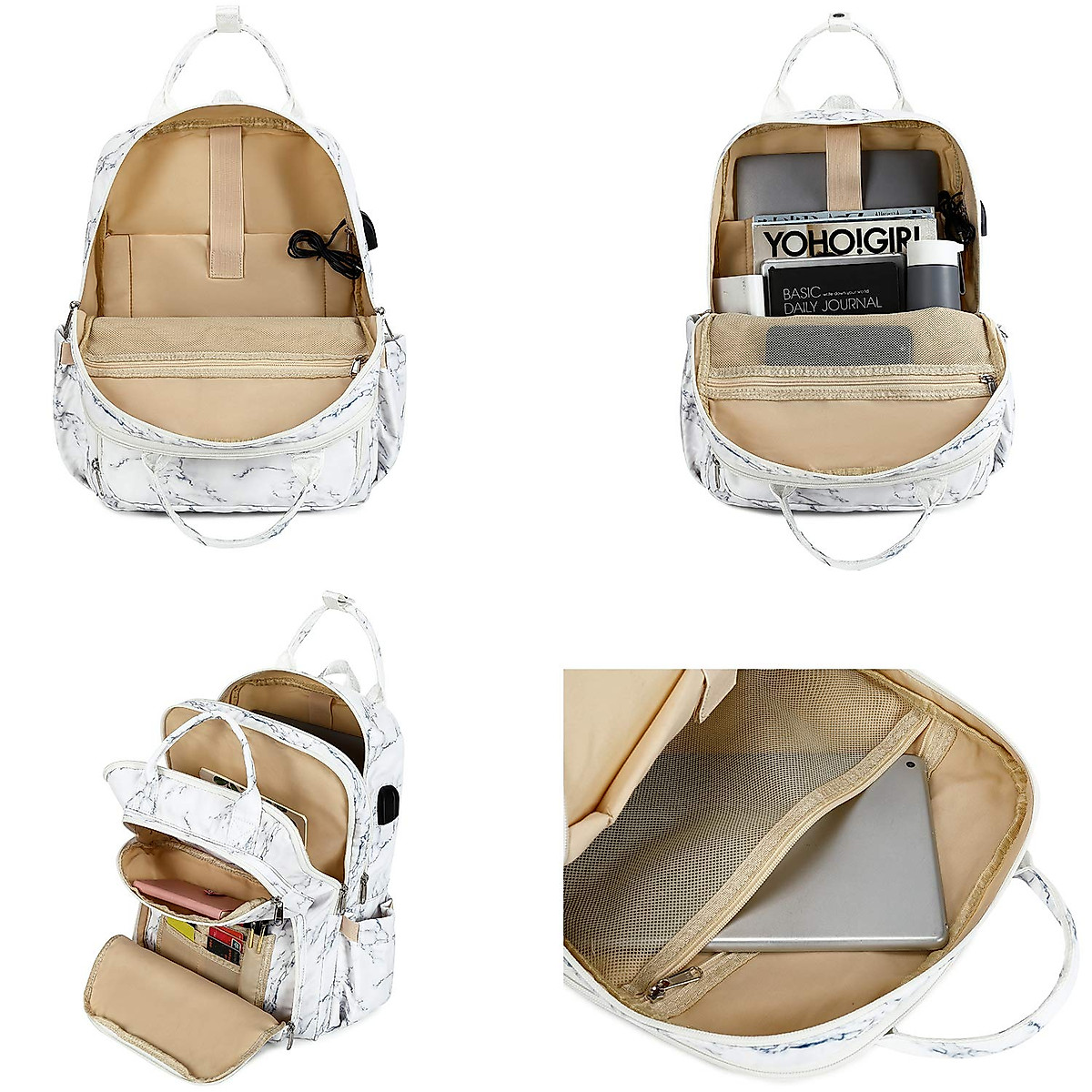 CAMTOP School Backpack Sunflower College Laptop Backpacks with USB Charging Port 15.6 Inch Computer Bookbag for Women Girls