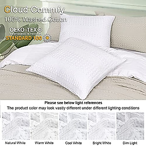 PHF 100% Cotton Waffle Weave Euro Sham Covers, 2 Pack 26" x 26" Pillow Covers for Elegant Home Decorative, No Insert, Decorative Euro Throw Pillow Covers for Bed Couch Sofa, White