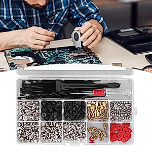 Fafeicy 366 Pcs 10 Types Screw Computer Screw Set Motherboard Standoffs Screwdriver with Screwdriver Brush for Fixed Installation of Computer Case