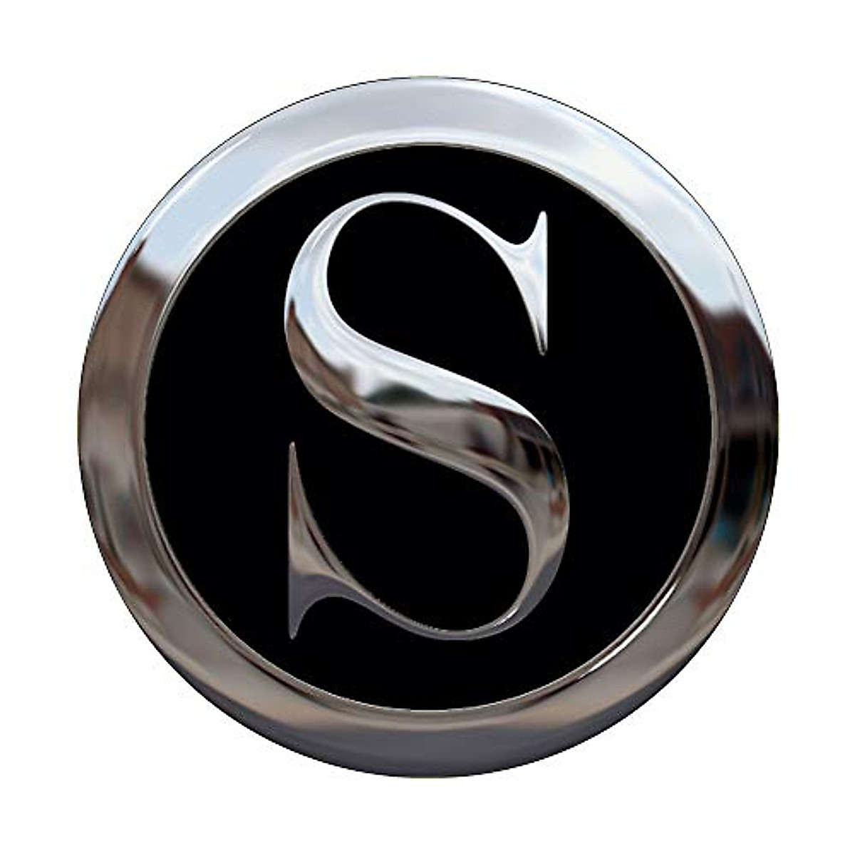 Chrome Look Letter S Monogram Gift PopSockets PopGrip: Swappable Grip for Phones & Tablets