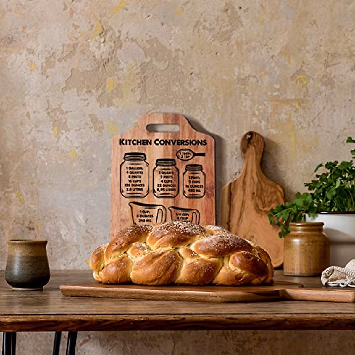 Rustic Kitchen Conversions Wooden Kitchen Wall Decor Kitchen Conversion Chart Kitchen Measurement Wall Art Decorative Signs and Plaques Kitchen Conversion Charts Sign for Home Decorations, 11.81 Inch