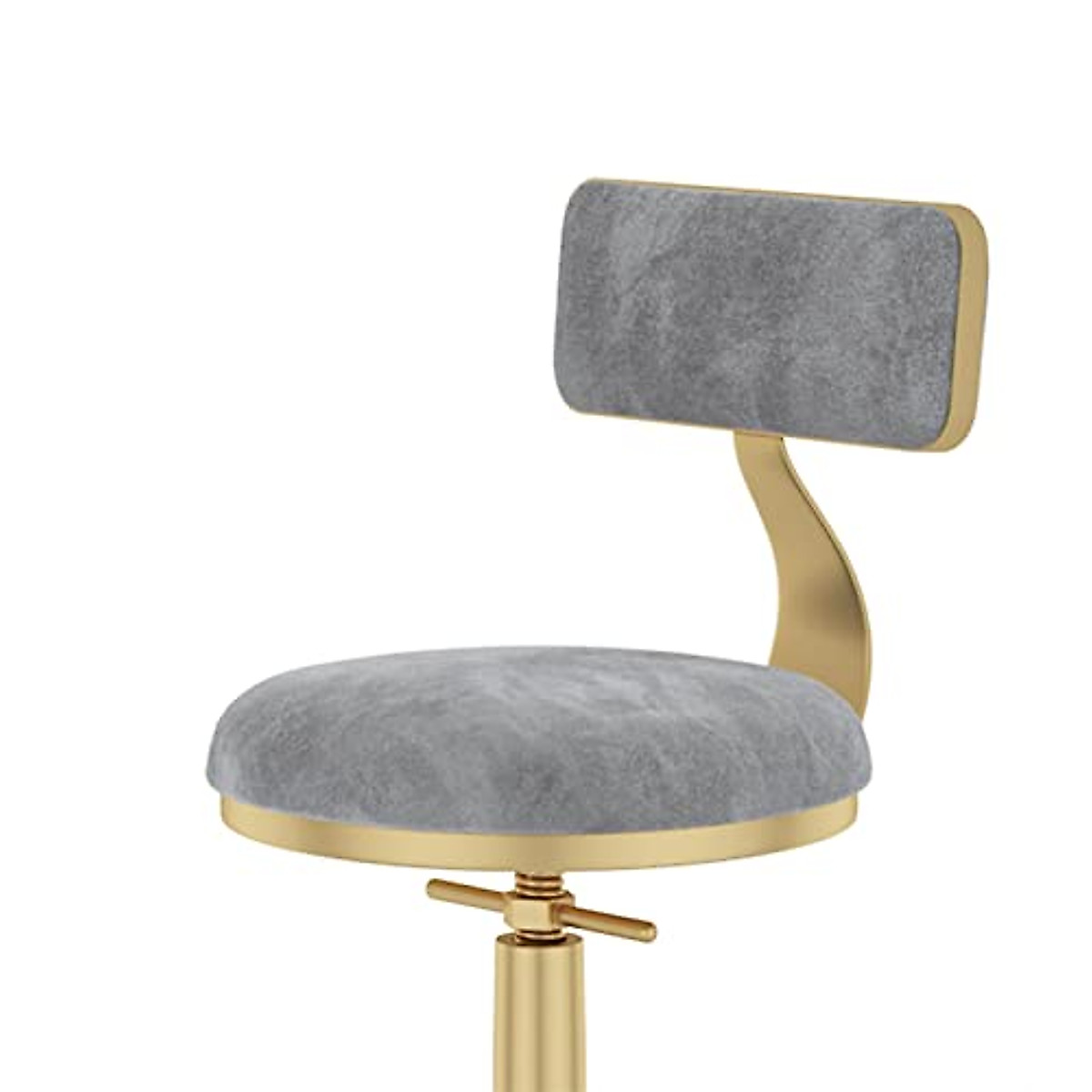 ZDXY Bar Stools Set of 2, Counter Height Upholstered Seat, Backrest Counter Height Adjustable Swivel Bar Chair, Velvet Cloth Kitchen Counter Stools Dining Chairs ( Color : Gray ), Grey