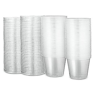 Plastimade Clear Disposable Plastic Portion Cups With Lids (100 Sets - 5.5 Oz) - Disposable Condiment Cups, Thanksgiving Sauce/Dip/Dressing Cups, Souffle Cups & Jello Shot Cups With Lids