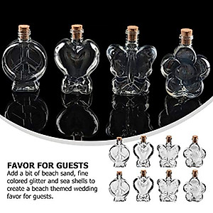 Milisten 25pcs Plastic Sand Art Bottles with Cork Stoppers Butterfly Heart Mini Jars Wishing Message Bottle for DIY Crafts Vial Bead Candy Gift Wedding Decor Mixed Style 100ml